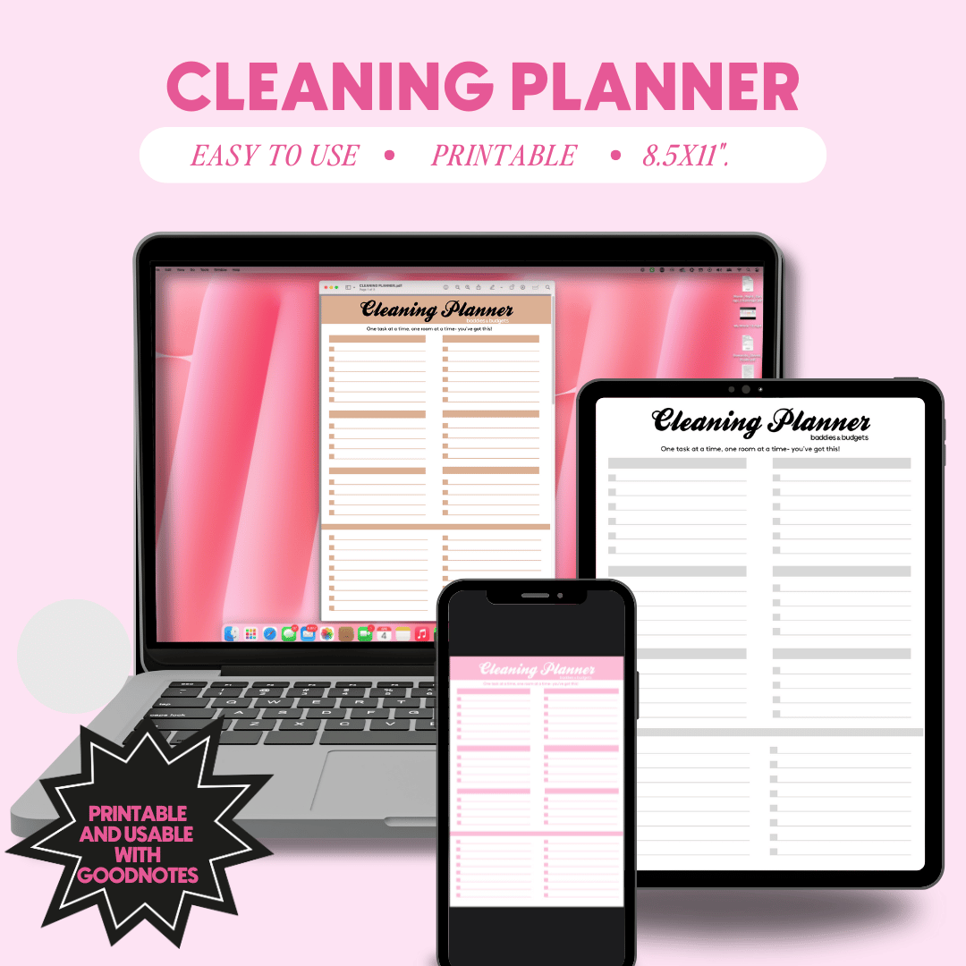 Cleaning Planner | Downloadable – Baddies and Budgets